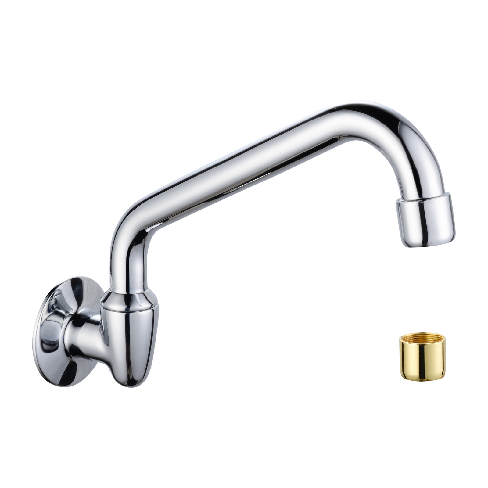 Chrome Swivel Tube Wall Spout 180mm - Shaw & Mason