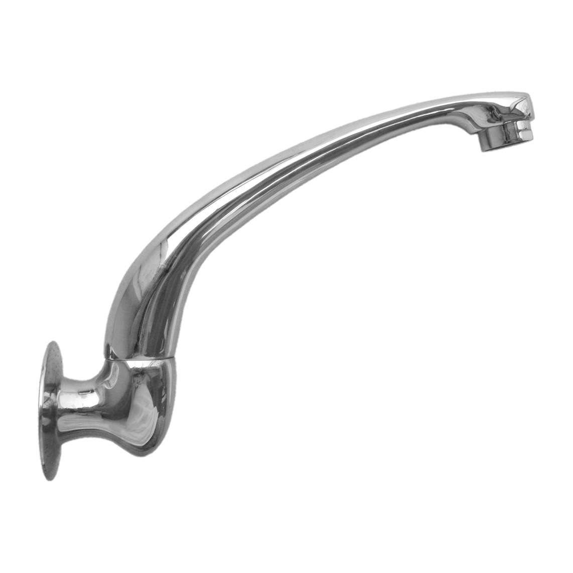 Swivel Chrome Wall Cast Sink Spout - Shaw & Mason