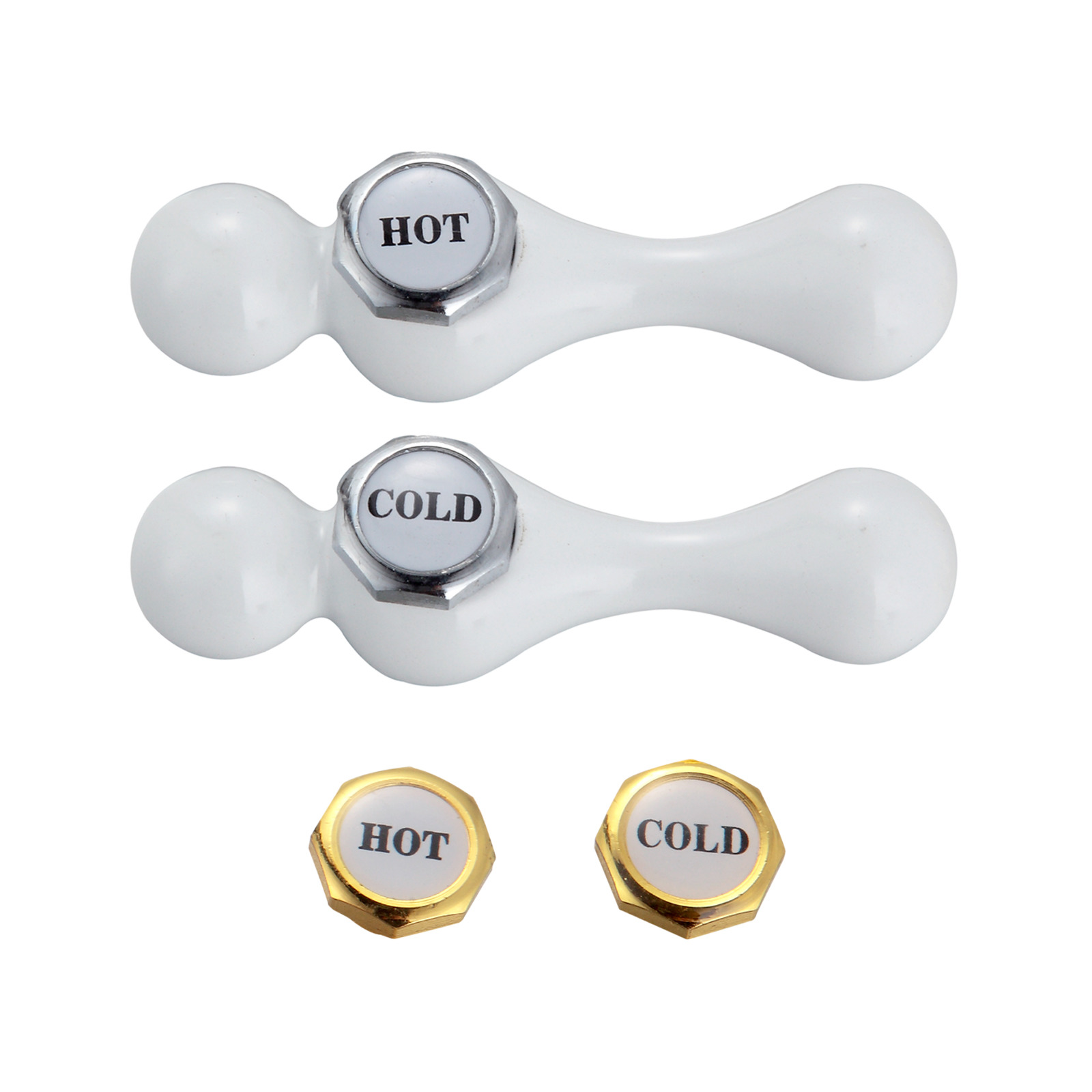 White Lever Handle Taps - 2 Pack - Shaw & Mason