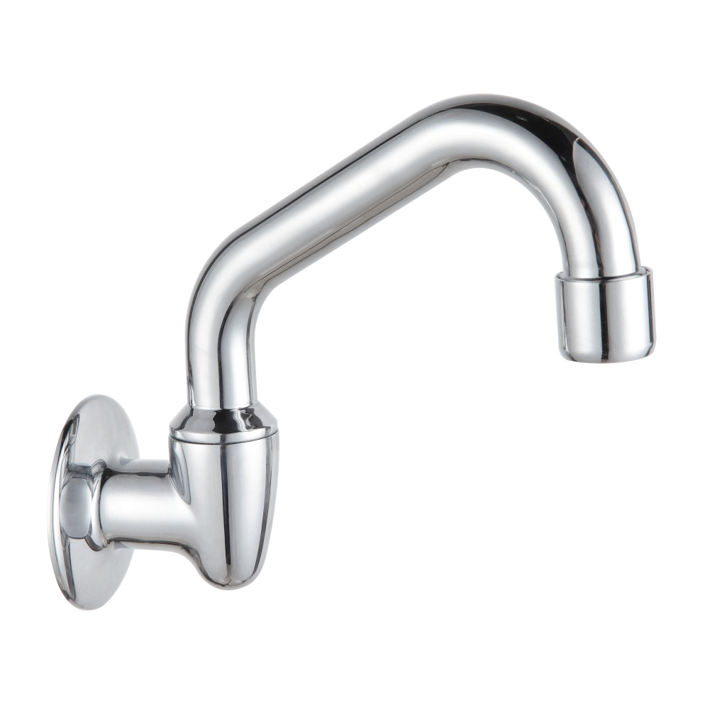 Chrome Swivel Tube Wall Spout 120mm - Shaw & Mason