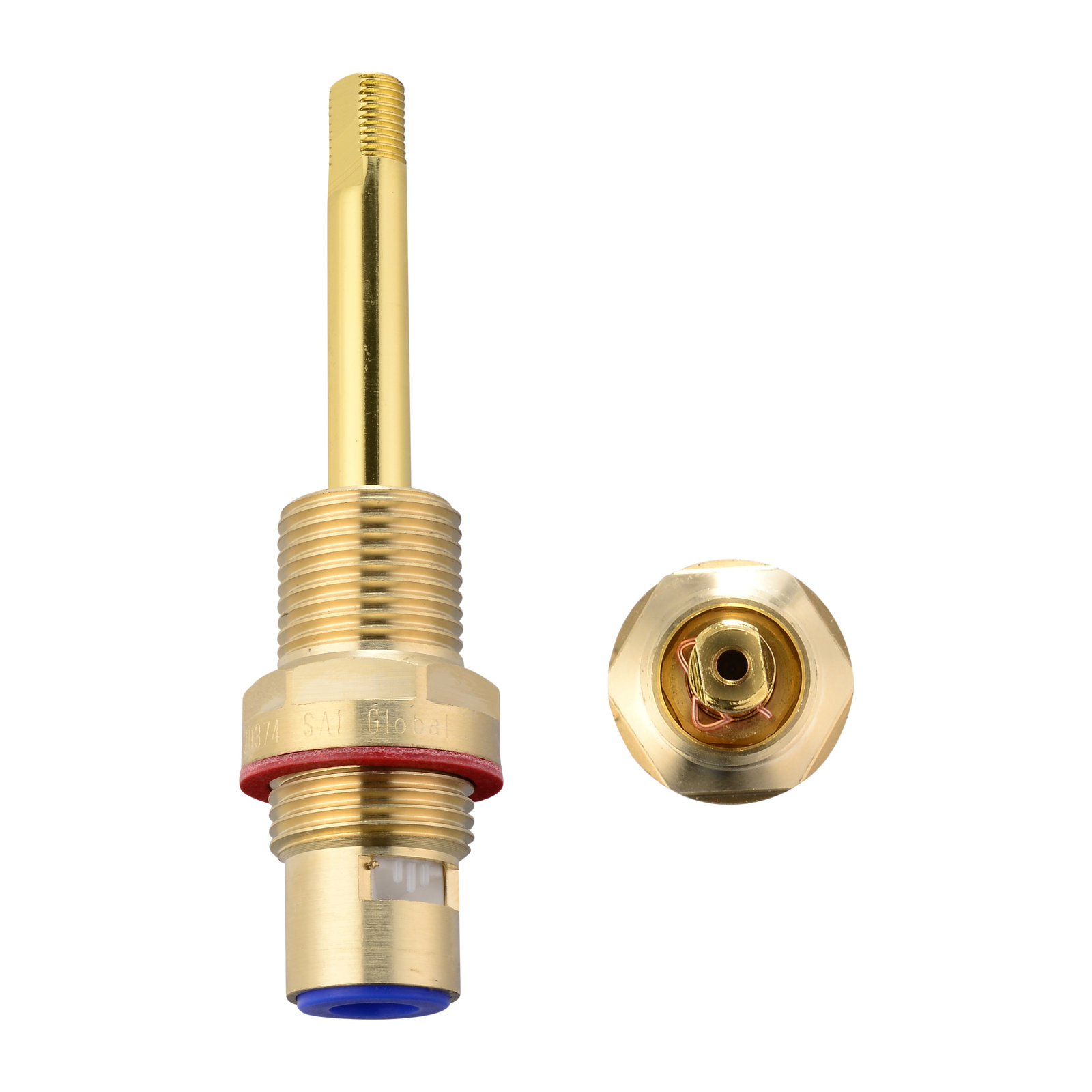 1/4 Turn Clockwise Gold Plate Ceramic Disc Wall Spindle - Shaw & Mason