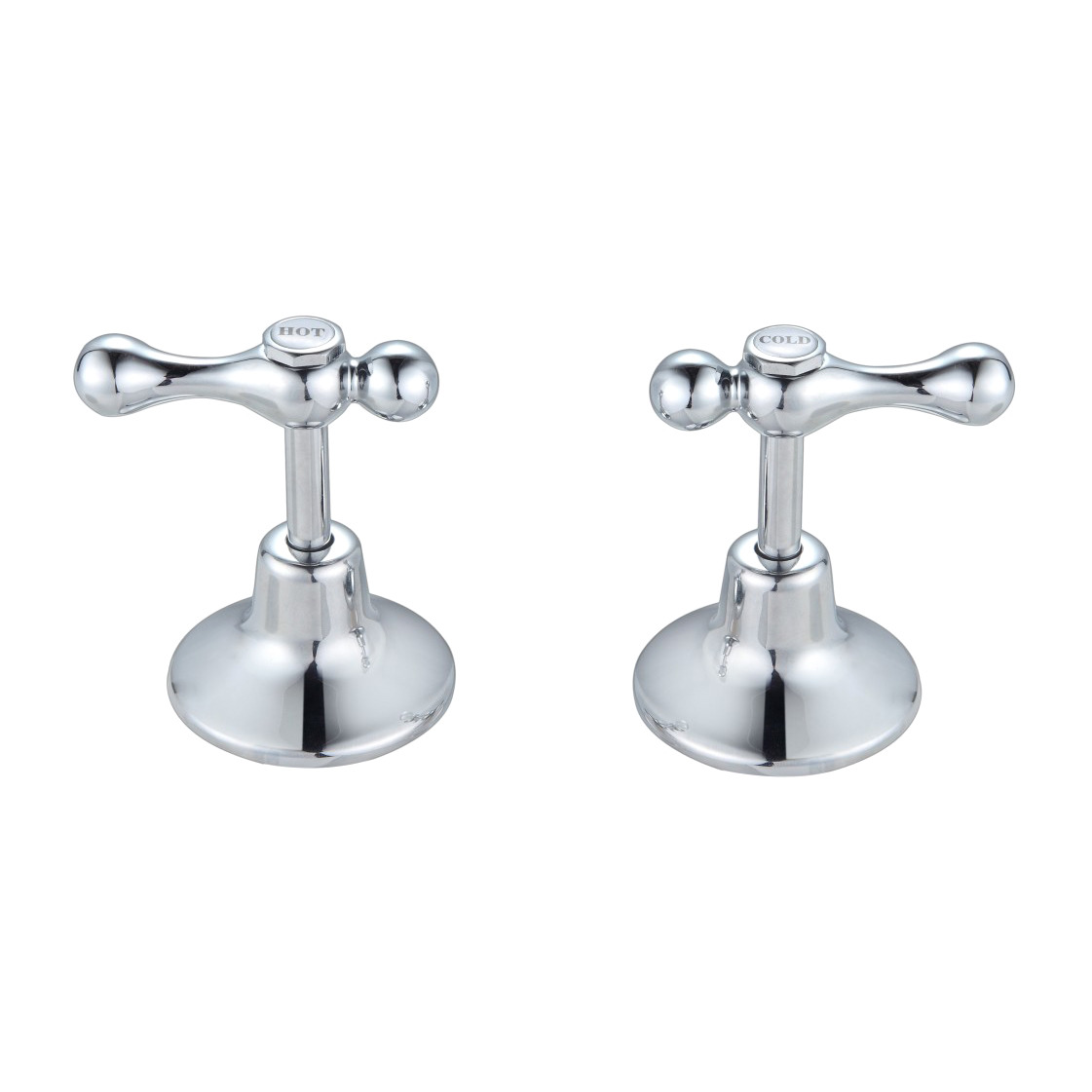 Chrome 1/4 Turn Lever Wall Assembly - Shaw & Mason