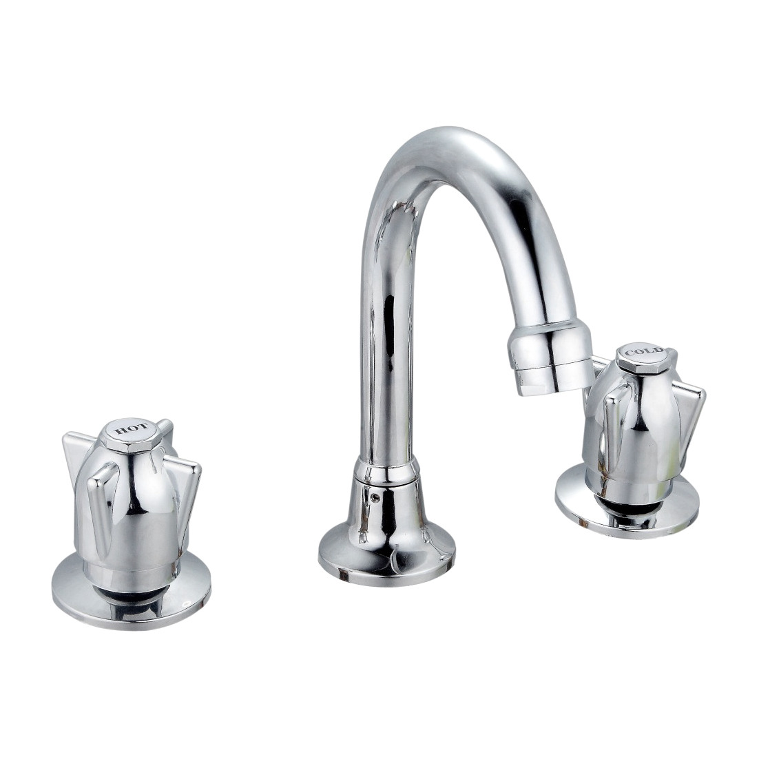 Chrome Zinc Die Cast Handle Basin Set - Shaw & Mason